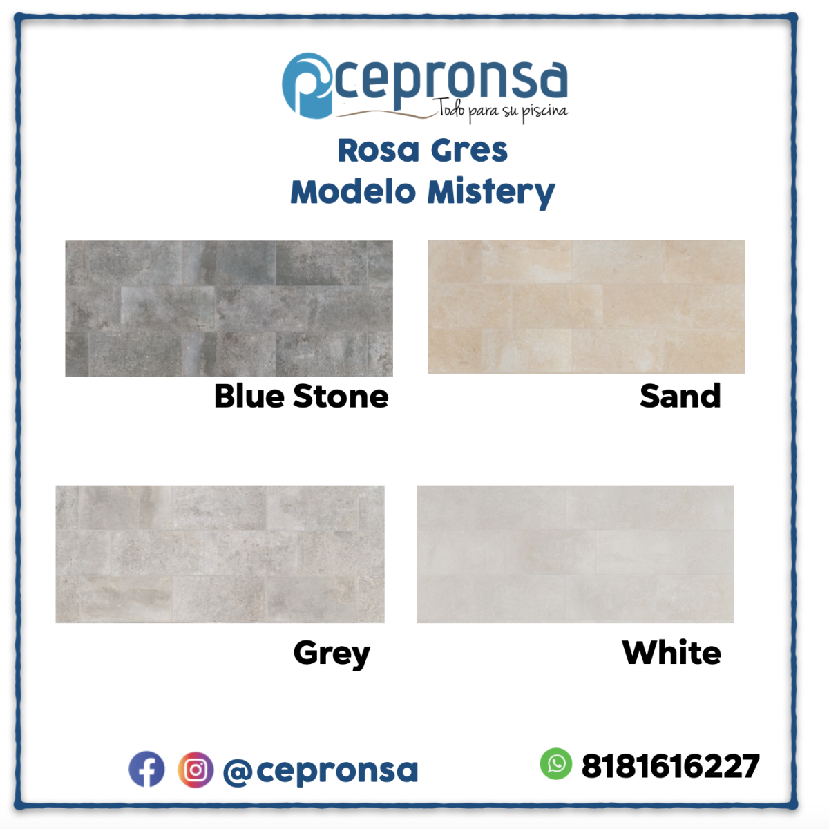 Acabado para interior y exterior de piscina Rosa Gres modelo Mistery – Cepronsa