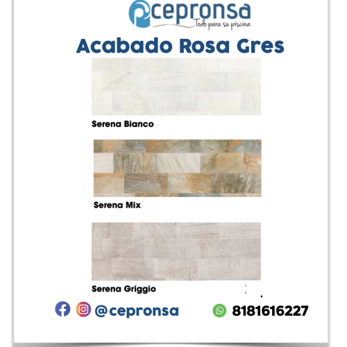 Acabado para interior y exterior de piscina Rosa Gres modelo Serena ...